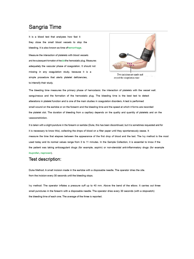 Understanding Bleeding Time Tests | PDF | Bleeding | Hemostasis
