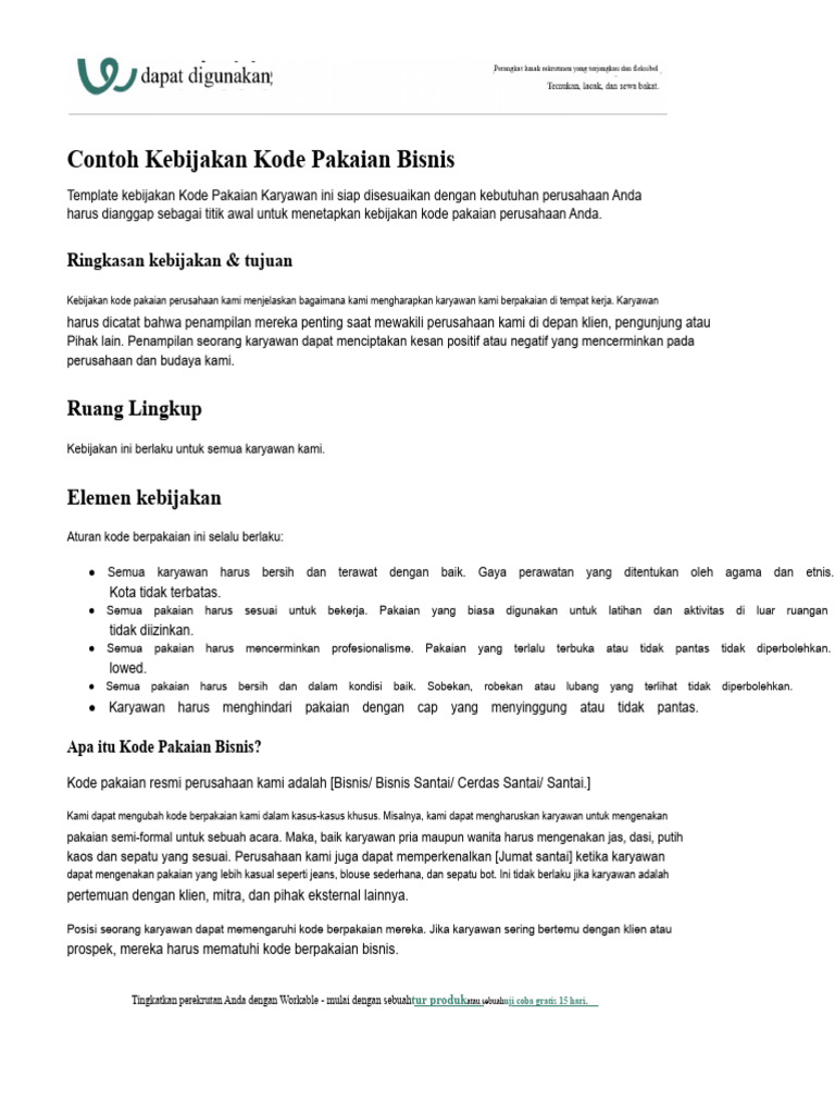 Contoh_Kebijakan_Dress_Code_Bisnis | PDF