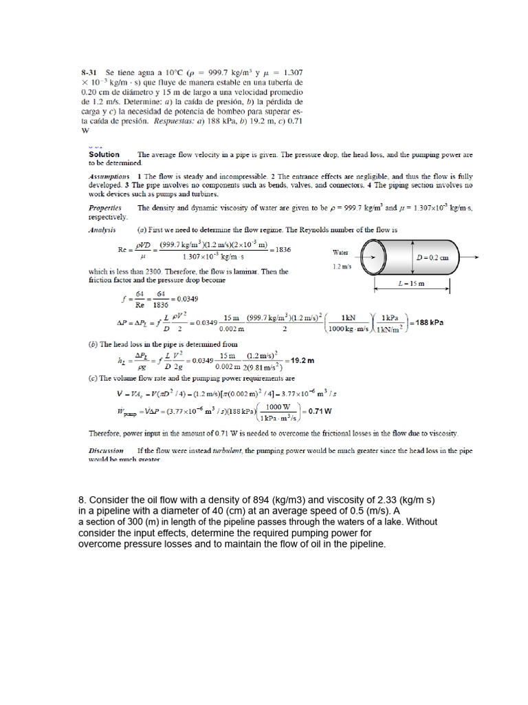 Solved Problems Load Equation | PDF | Fluid Dynamics | Pressure