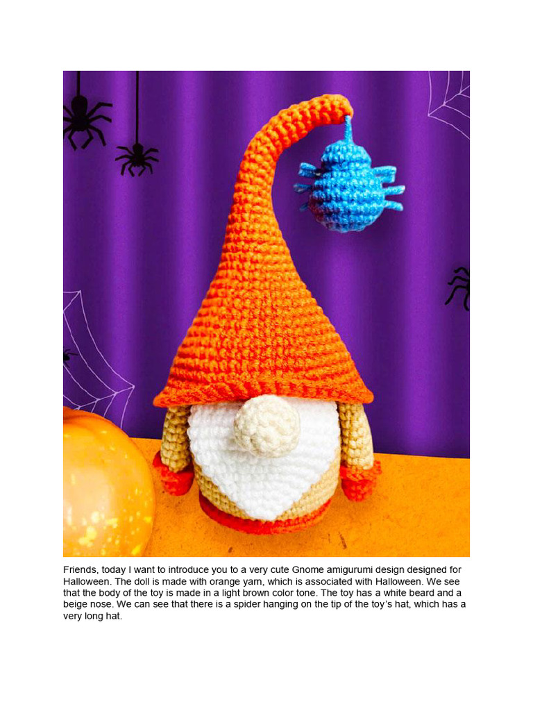Halloween Gnome PDF Free Amigurumi Pattern | PDF | Amigurumi | Textile Arts