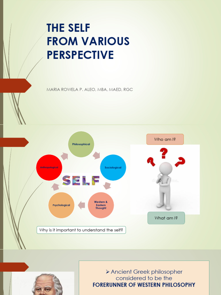 The Self From Various Perspective | PDF | Soul | Philosophy Of Self