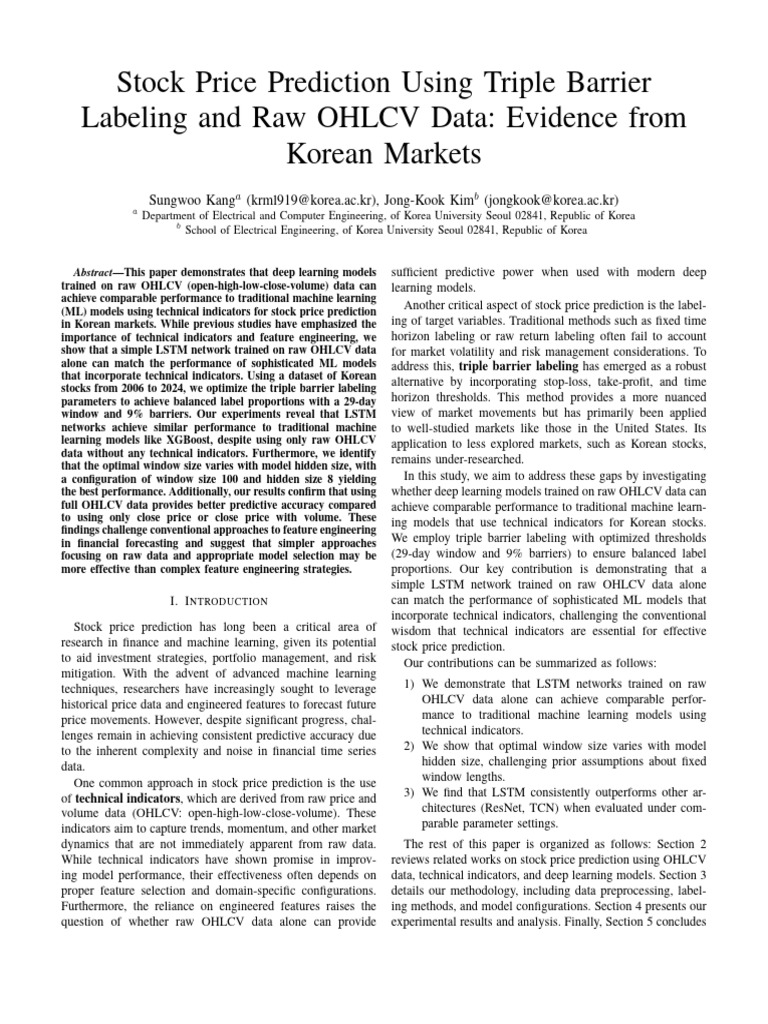 Stock Price Prediction Using Triple Barrier Labeling Arxiv 2504.02249v2 ...