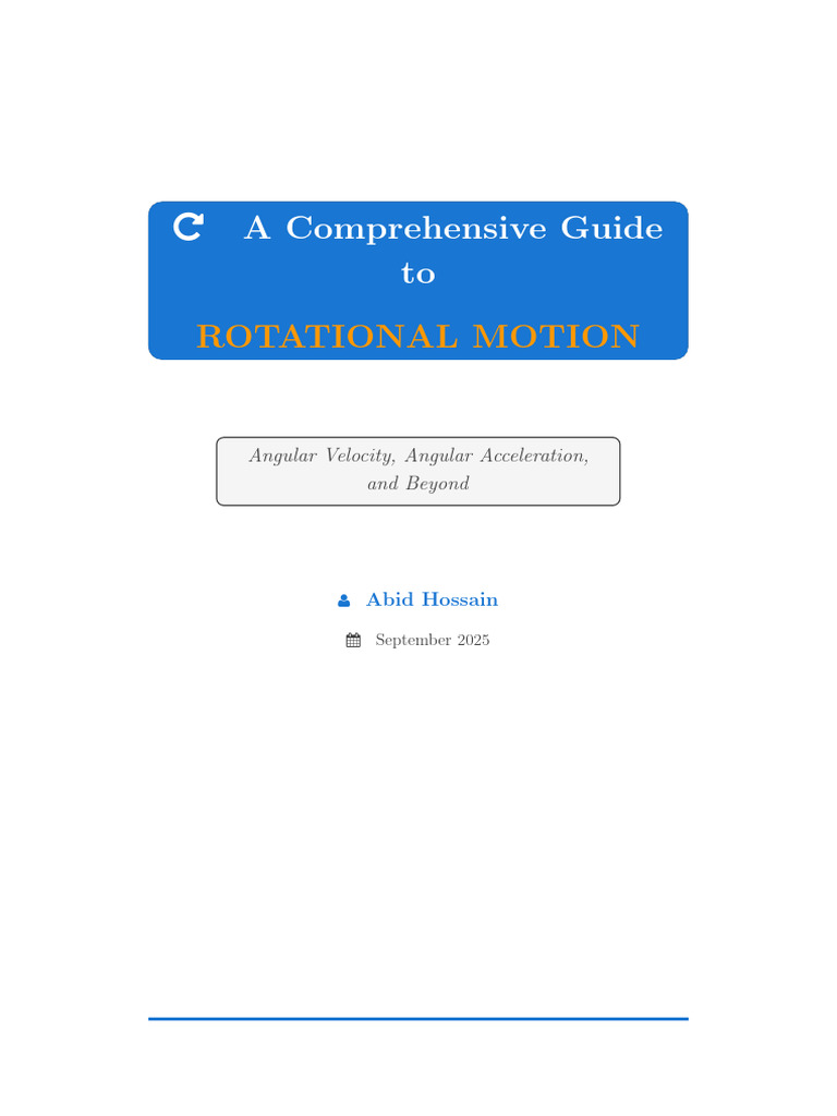 Guide to Angular Velocity & Acceleration | PDF | Rotation Around A ...