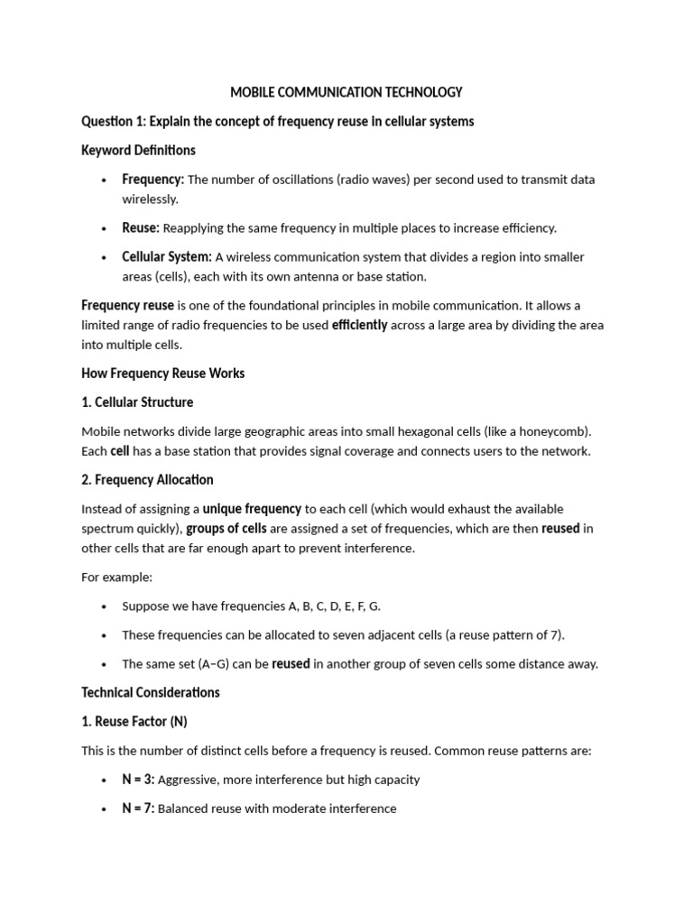 Mobile Communication Technology | PDF | Cellular Network | Radio Spectrum