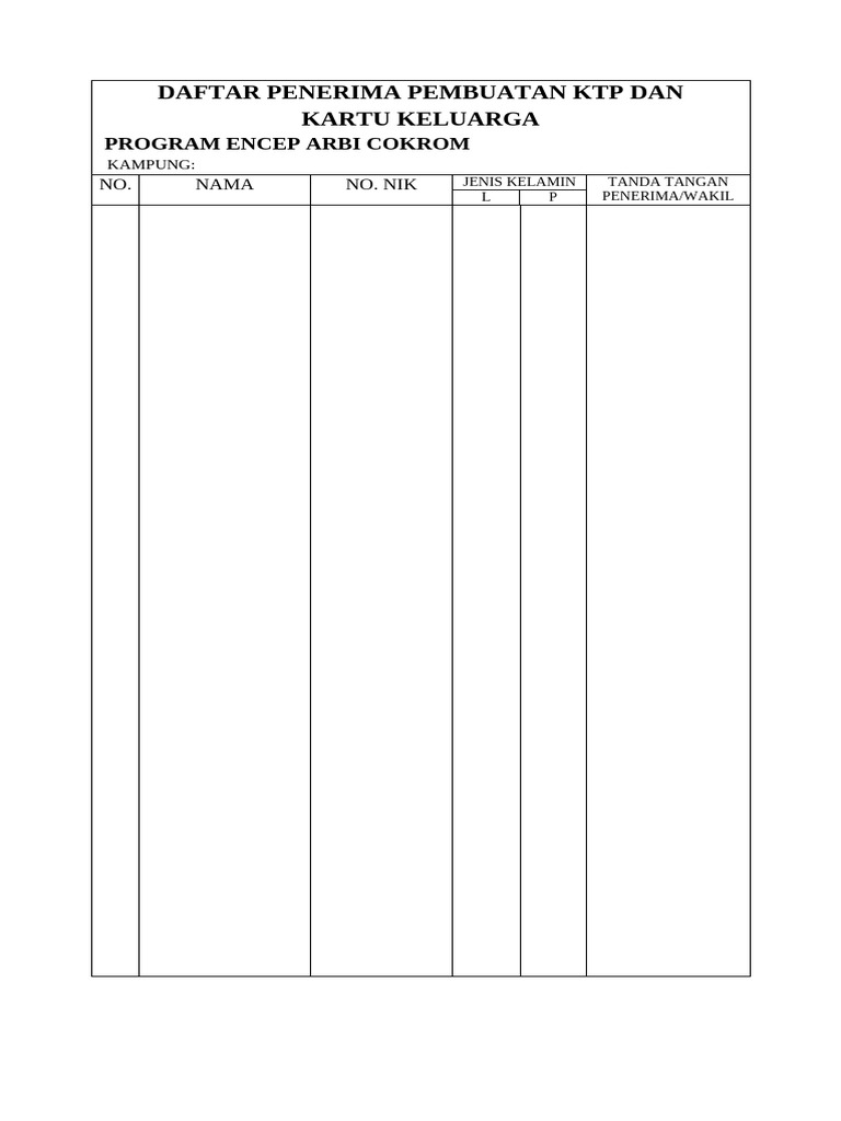 Contoh Format List TTD | PDF