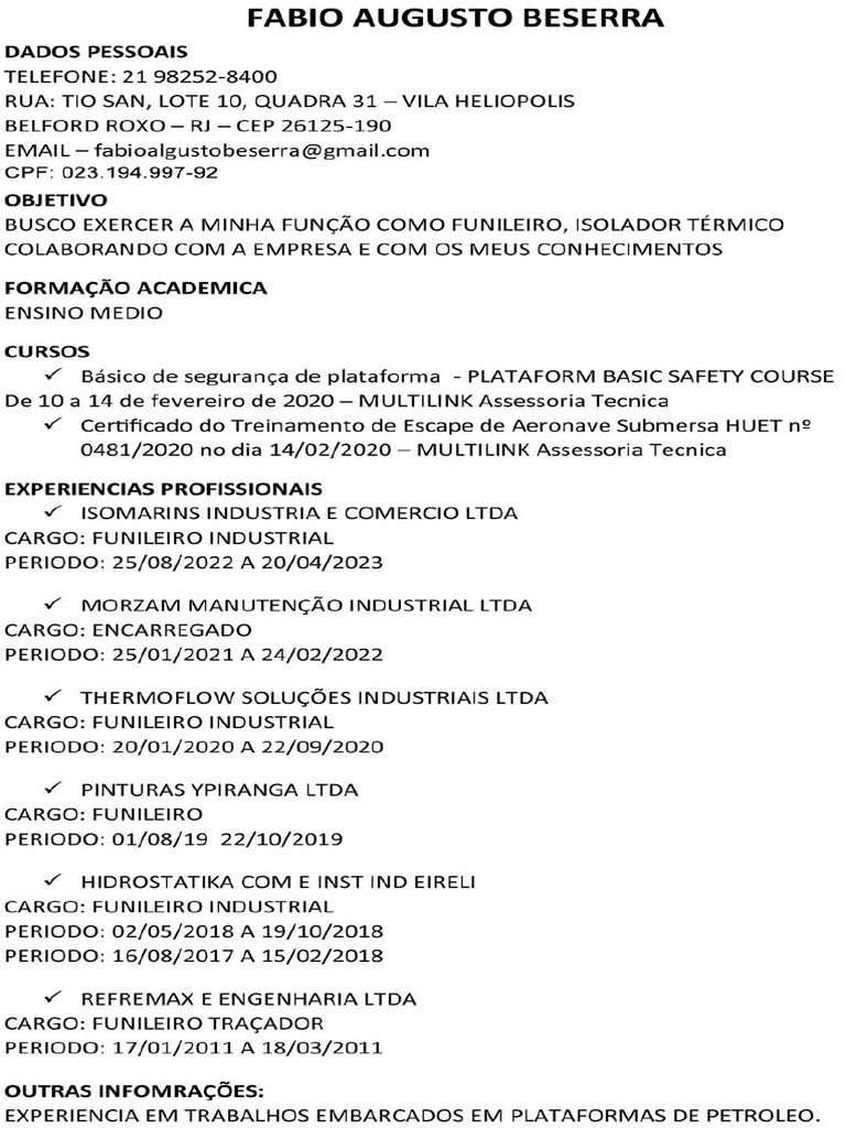 Fabio Augusto Beserra 2 | PDF