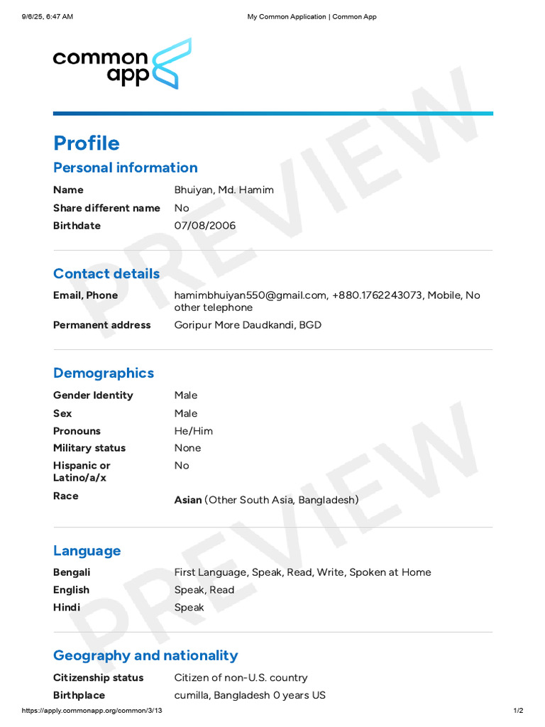 Common App 3 | PDF