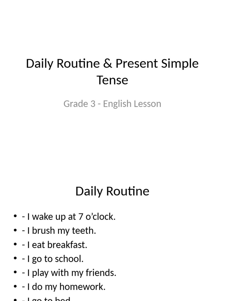 Grade 3 Daily Routine & Present Simple | PDF