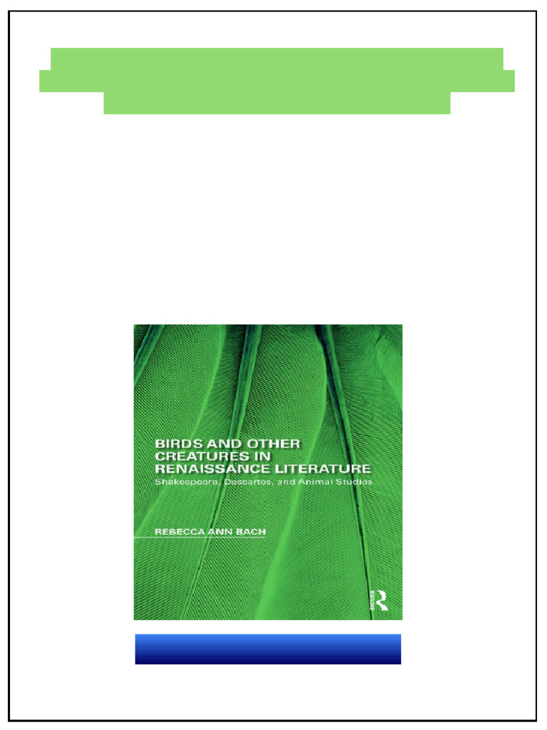 Birds and Other Creatures in Renaissance Literature Shakespeare ...