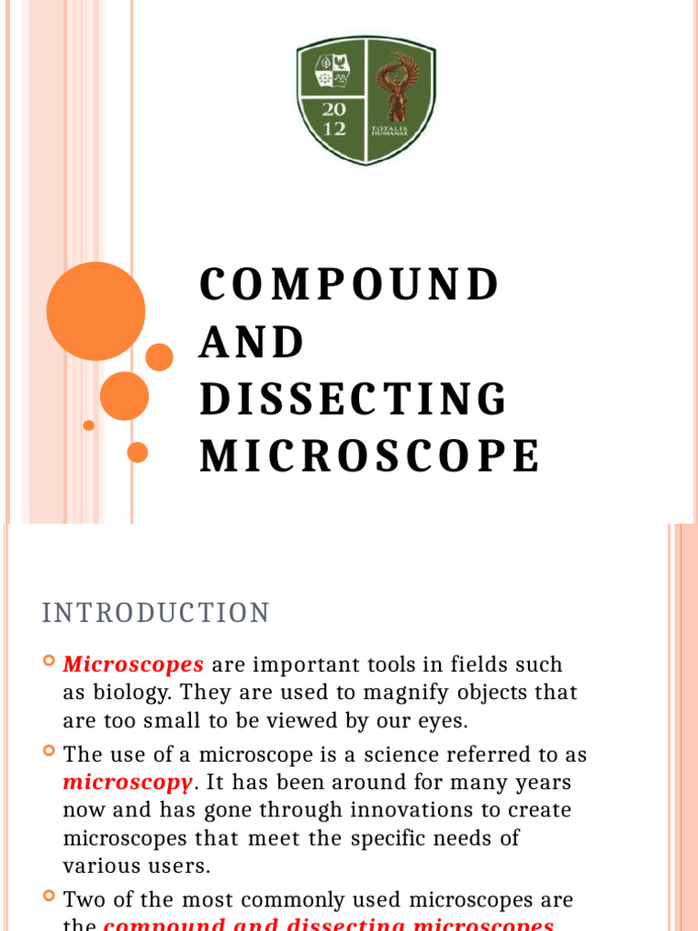 ZOO2 Lab Exercise No. 1 Compound and Dissecting Microscope | PDF ...