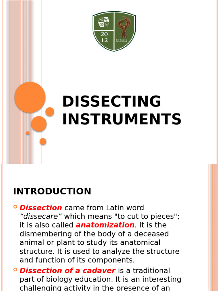 ZOO2 Lab Exercise No. 2 Dissecting Instruments | PDF