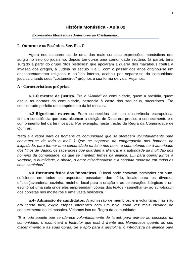 Hist. Monast. 02 - Primórdios II | PDF | Estoicismo