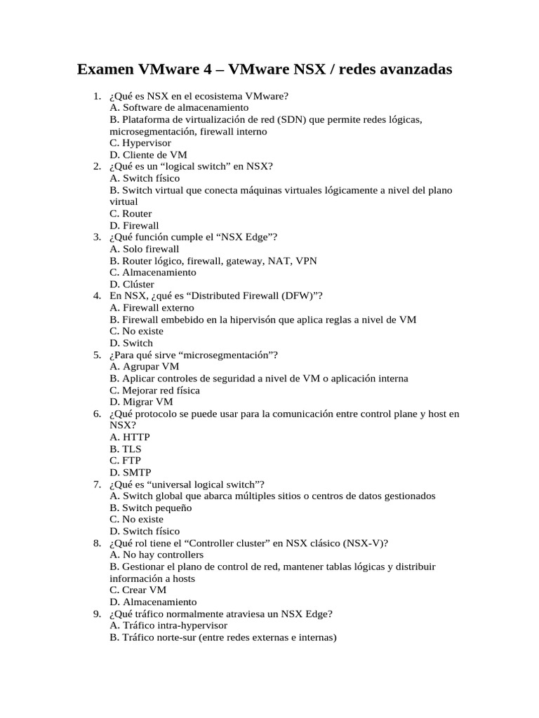 Examen VMware.4 | PDF | V Mware | Cortafuegos (informática)