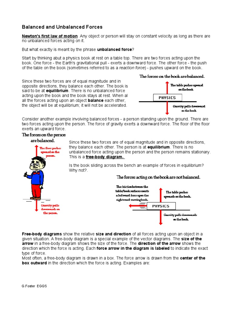 Balanced and Unbalanced Forces | PDF | Force | Physical Quantities