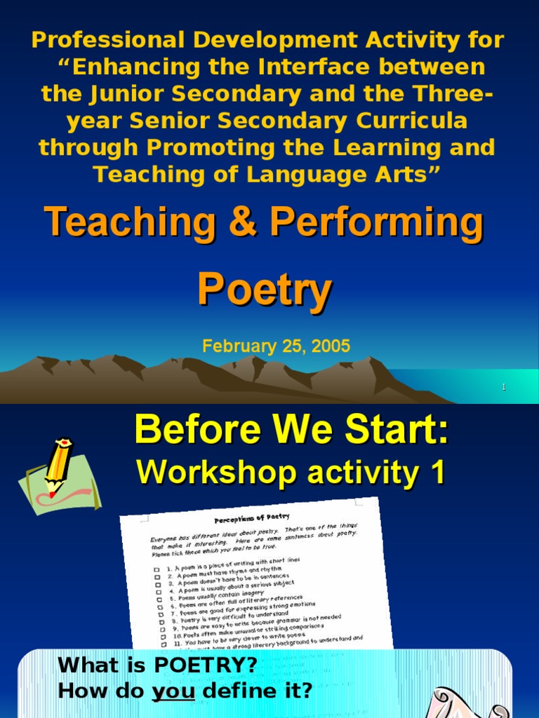 Teaching and Performing Poetry_20060225seed Network | Rhyme | Poetry