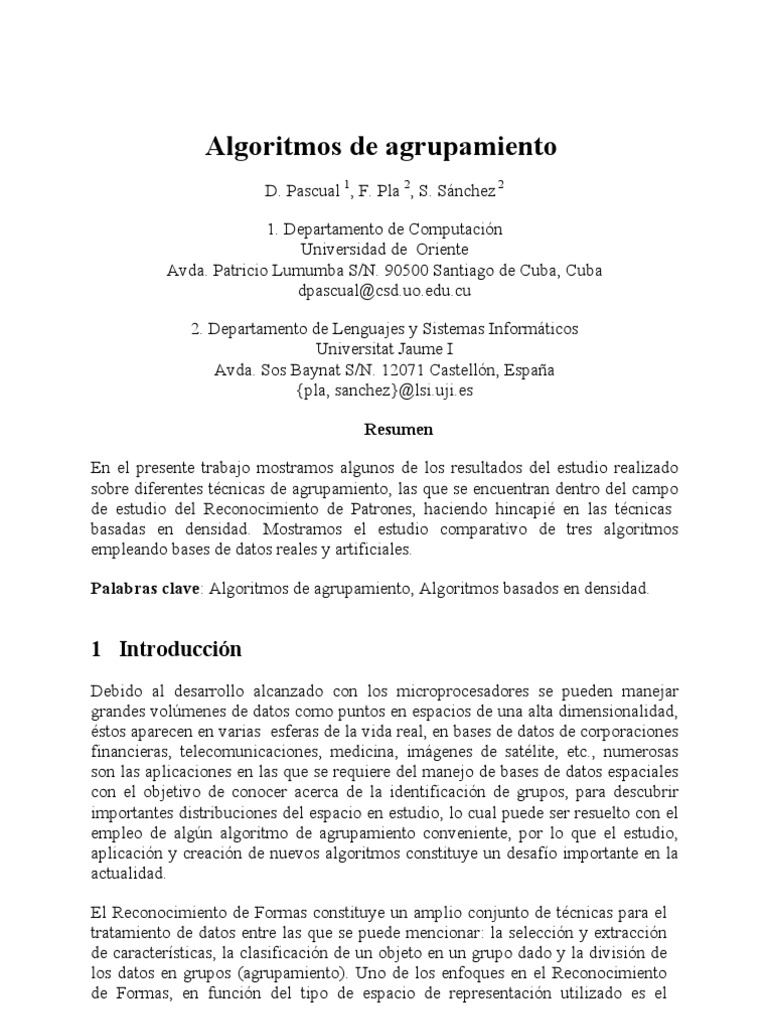 Algoritmos Agrupamiento | PDF