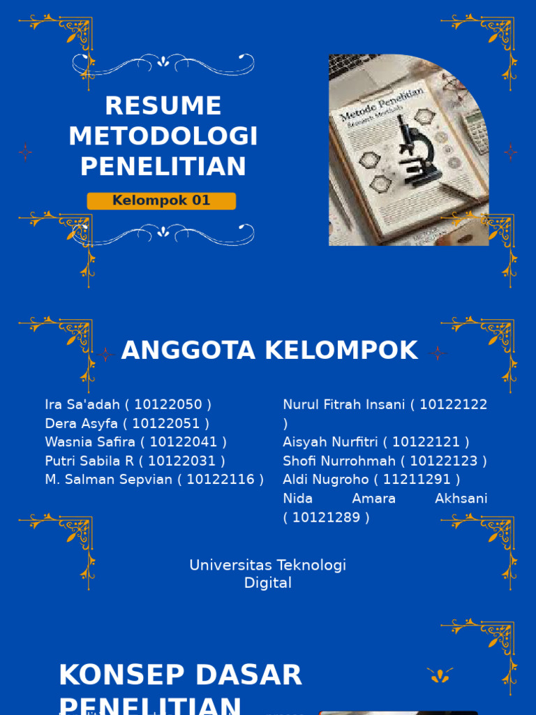 Resume Modul 1-9 _metodologi kel. 1 | PDF