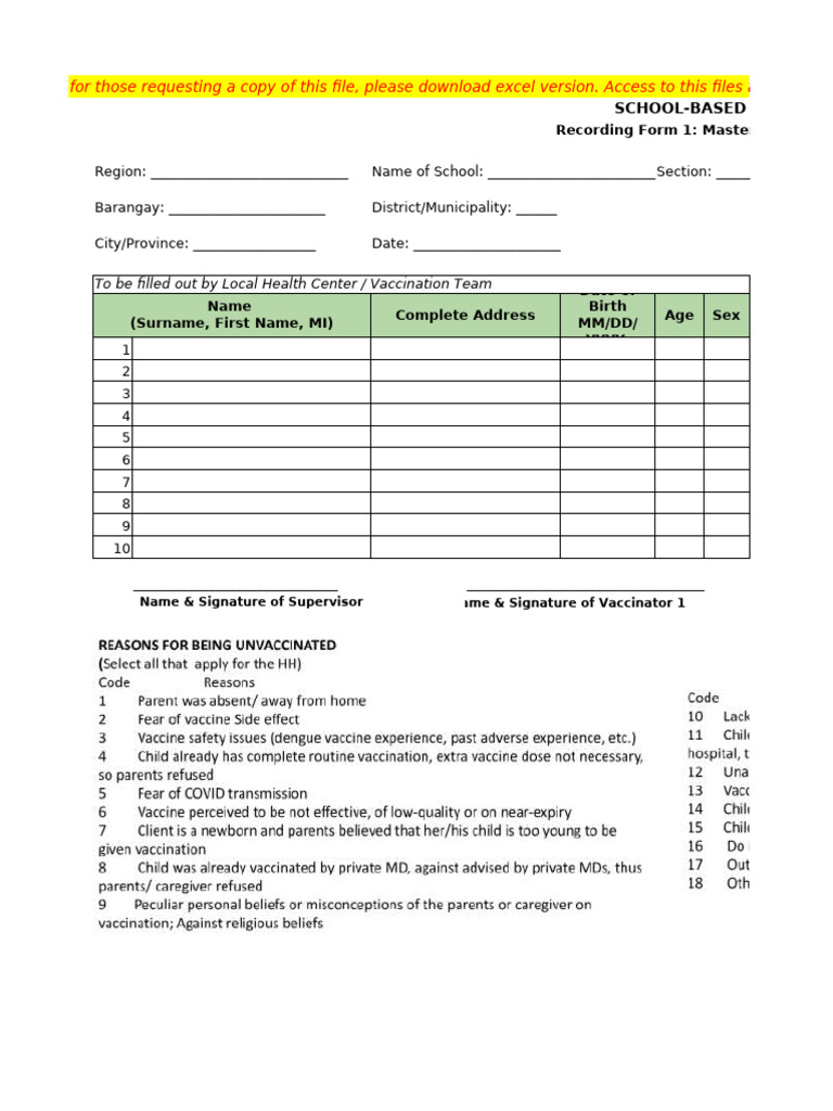 School Base Immunization Sbi IV Sapphire | PDF | Medical Specialties ...