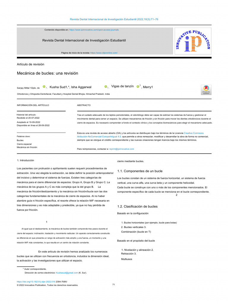 Loop Mechanics-A Review | PDF | Ortodoncia | Fuerza
