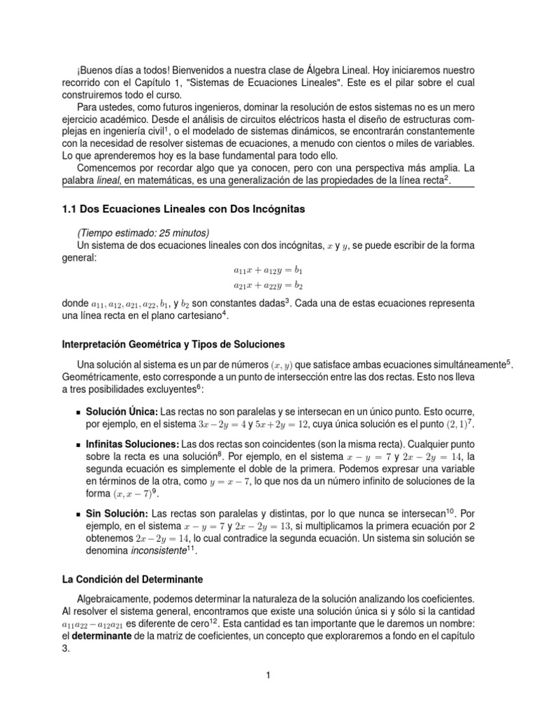 Introducción a Sistemas de Ecuaciones Lineales | PDF | Ecuaciones ...