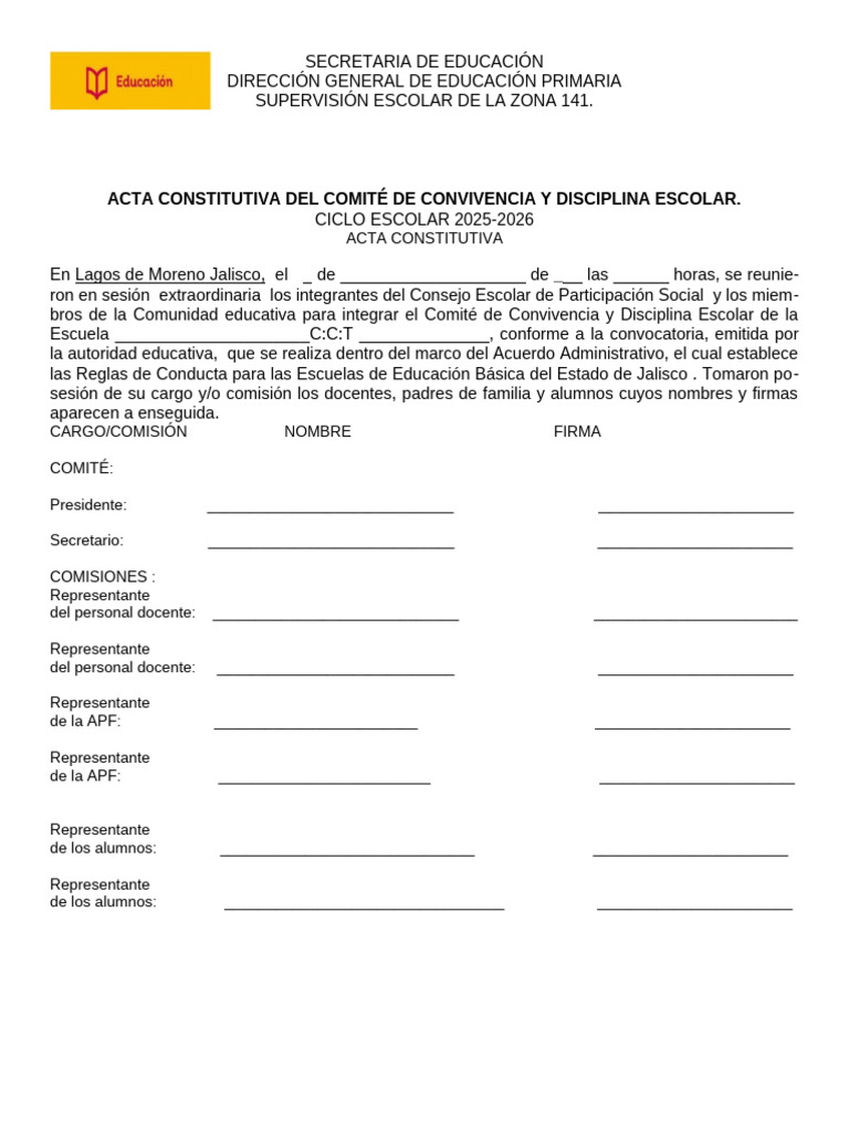 Acta Comité de Convivencia Escolar 2025 | PDF | Gobierno