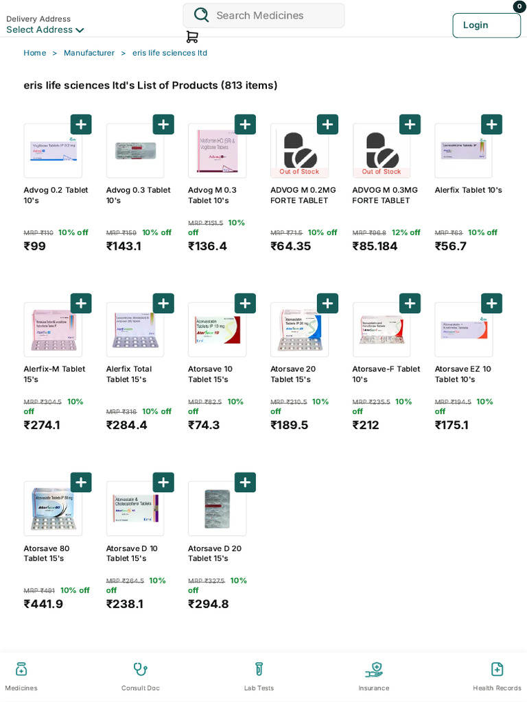 Eris Life Sciences Product List | PDF