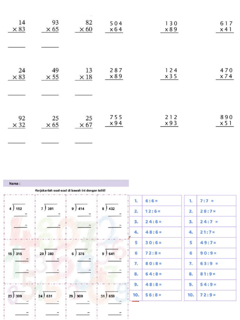Grade 4 Perkalian Dan Pembagian | PDF