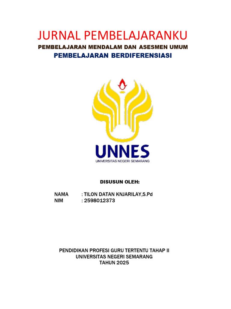 TILON DATAN KNJARILAY_2598012373_PEMBELAJARAN BERDIFERENSIASI | PDF