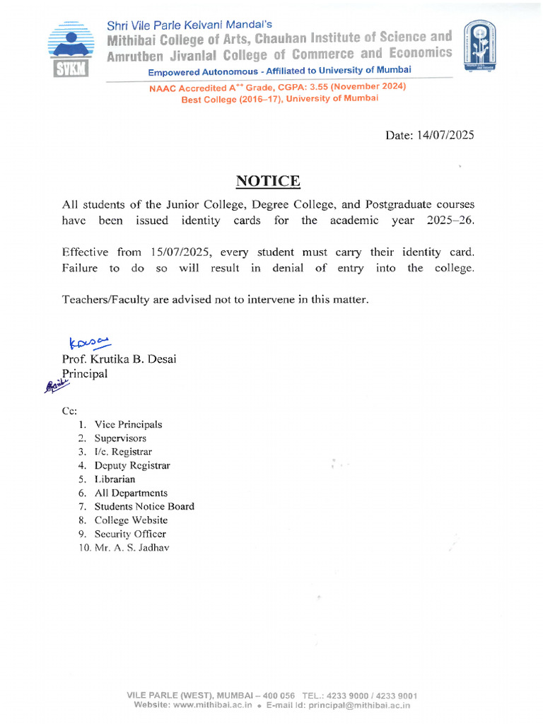 ID Card Notice | PDF