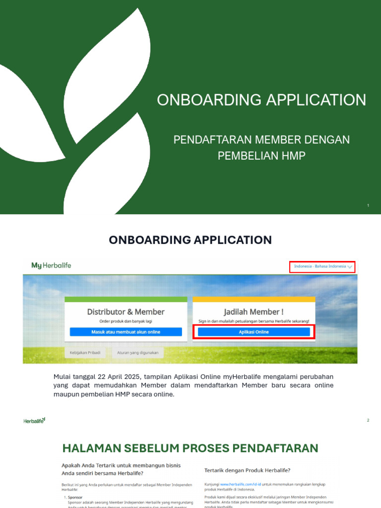 Onboarding Application - Type A - Belum Memiliki HMP | PDF