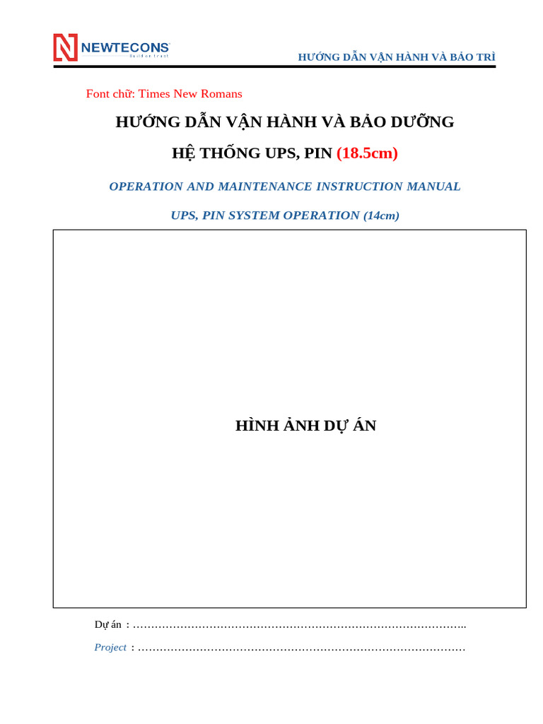 04. O&M-E-004-MEP. HỆ THỐNG UPS, PIN | PDF