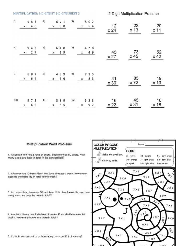 Grade 4 Perkalian 1 Angka Dan 2 Angka | PDF