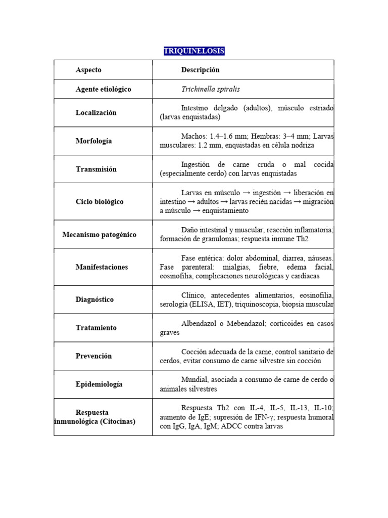 TRIQUINELOSIS Información Sencilla y Fácil de Entender | PDF ...