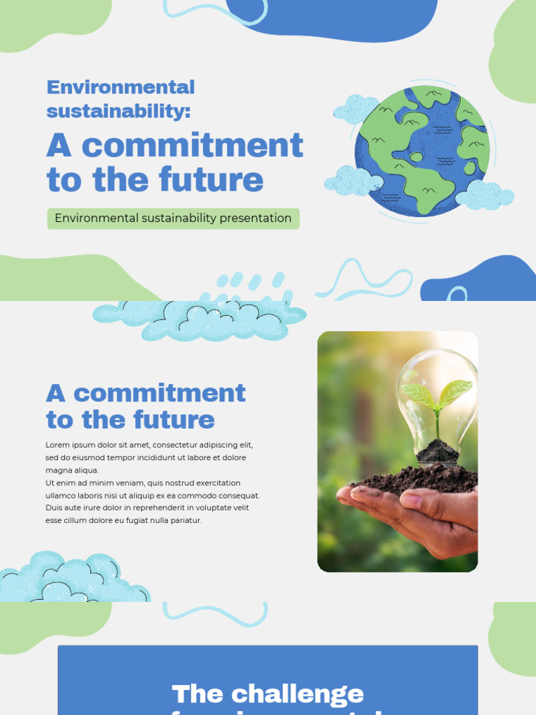 Blue and Green Illustrated Environmental Sustainability Presentation | PDF