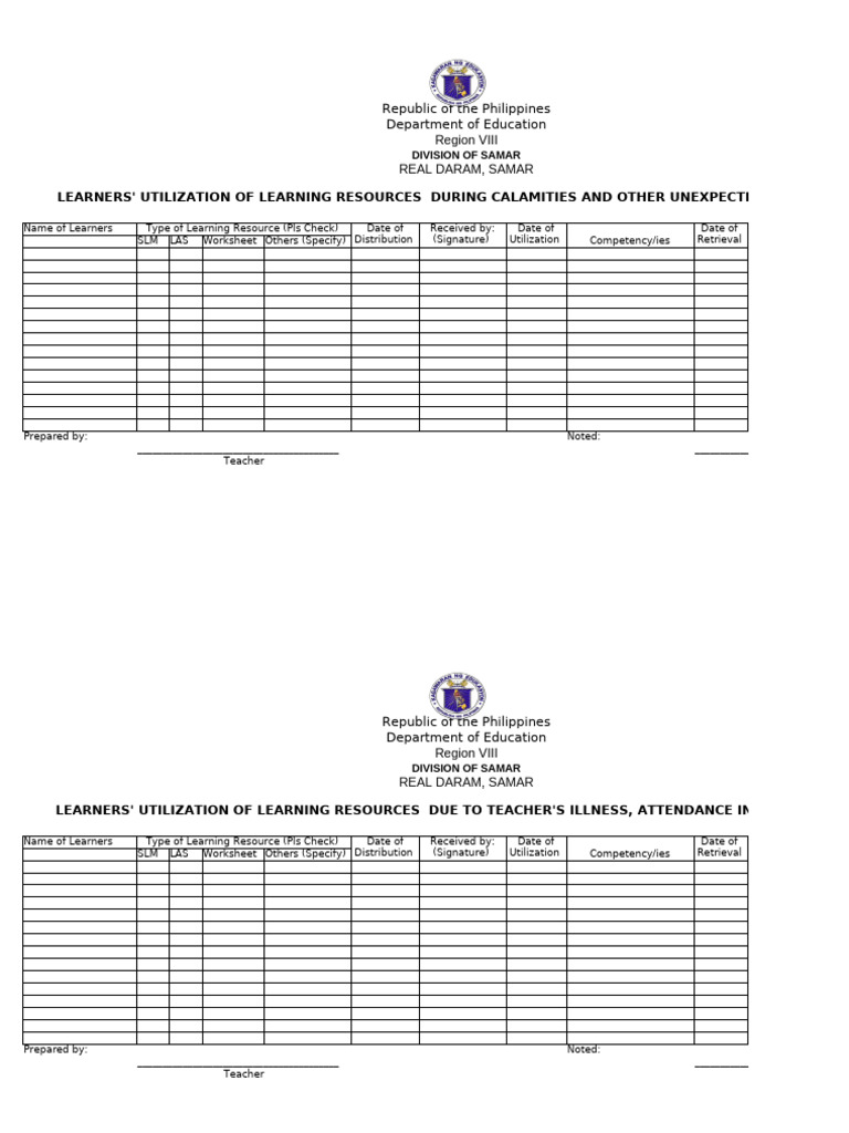 Utilization of LRs Template | PDF