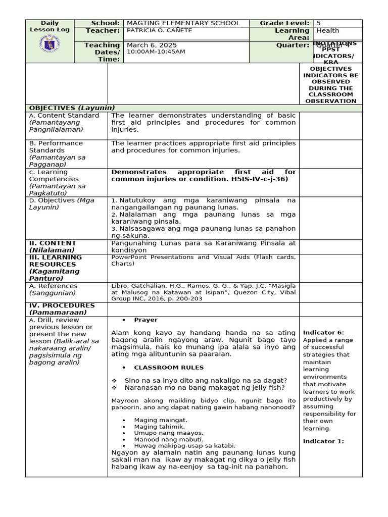Q4 - Cot - Health 5 | PDF