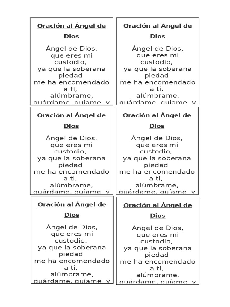 Oracion Al Angel de Dios | PDF