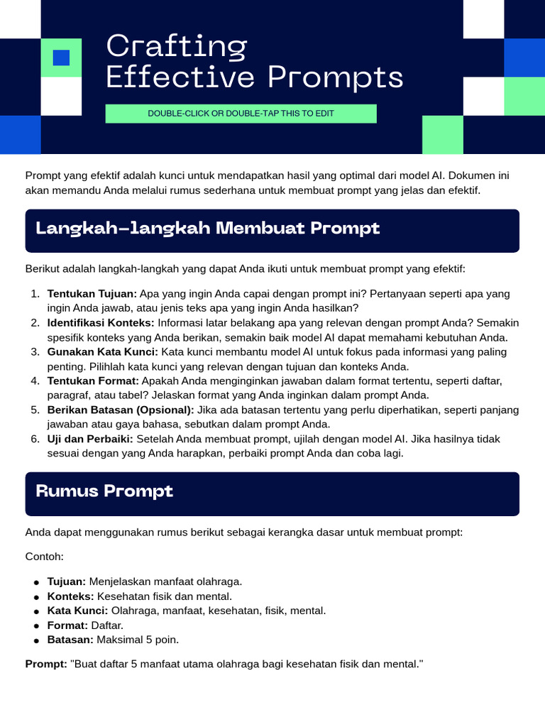 Rumus Membuat Prompt AI Efektif | PDF