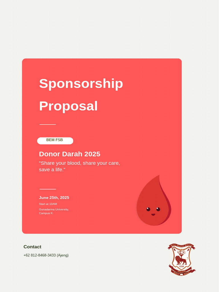 Proposal Sponsorship Donor Darah 2025 | PDF