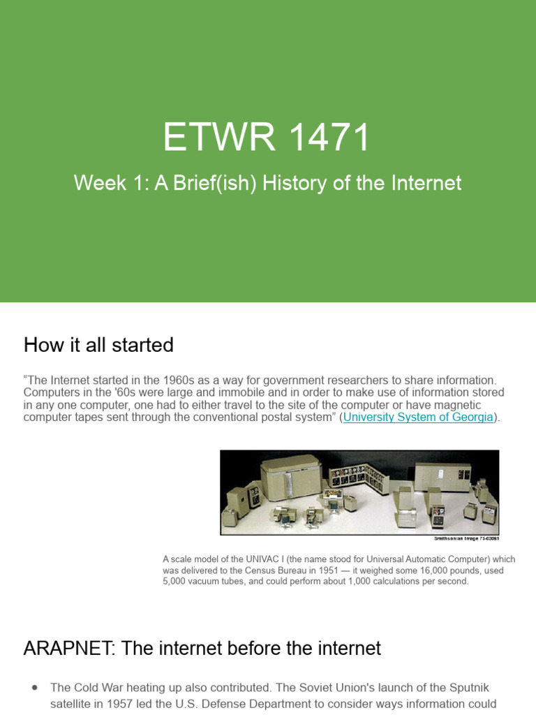 ETWR 1471 Week 1 Slide Show(2) - Tagged | PDF | World Wide Web ...