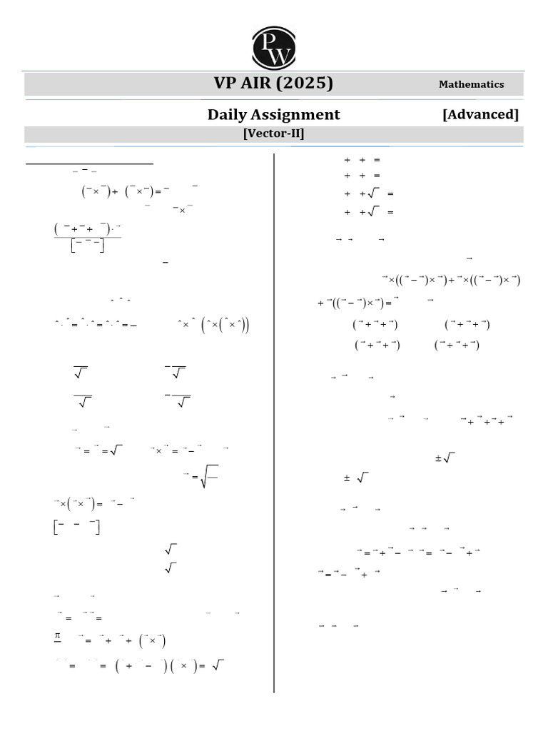 Vector-2 - Practice Sheet | PDF | Geometry | Euclidean Geometry