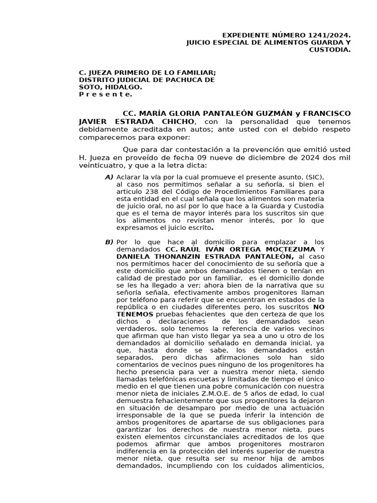 Contestar Vista AGC ZOE | PDF