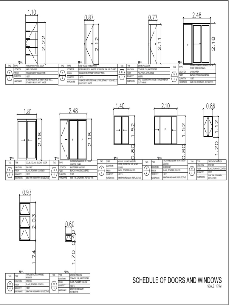 Doors and Windows Schedule List | PDF | Window | Door