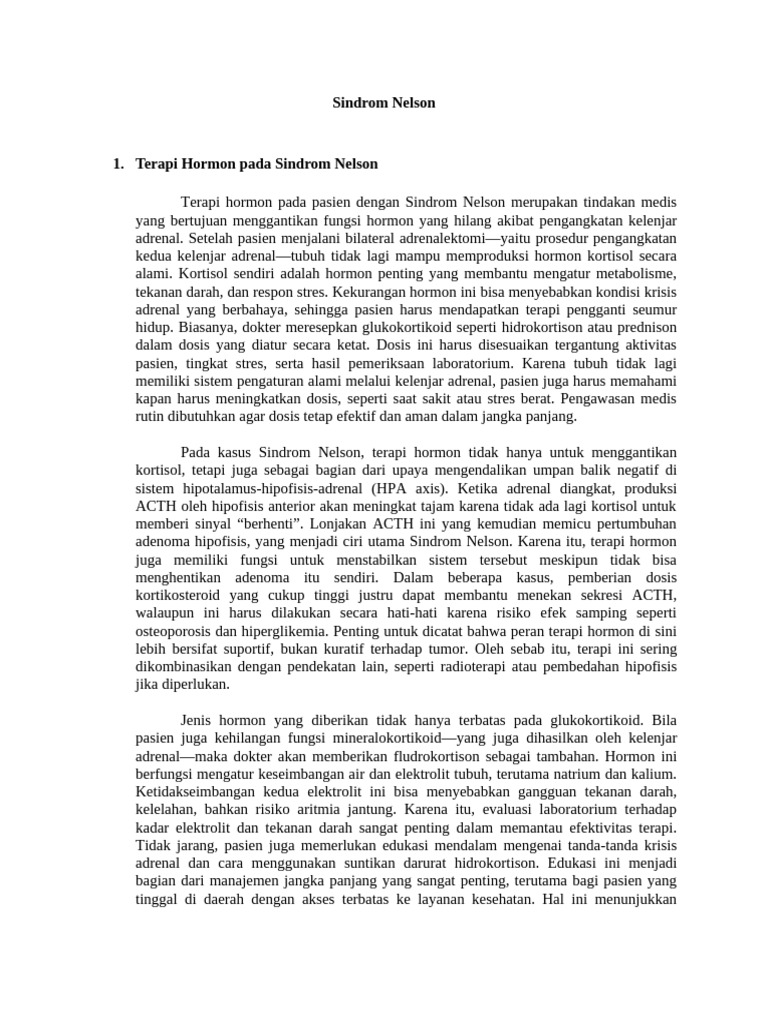 Terapi Hormon pada Sindrom Nelson | PDF