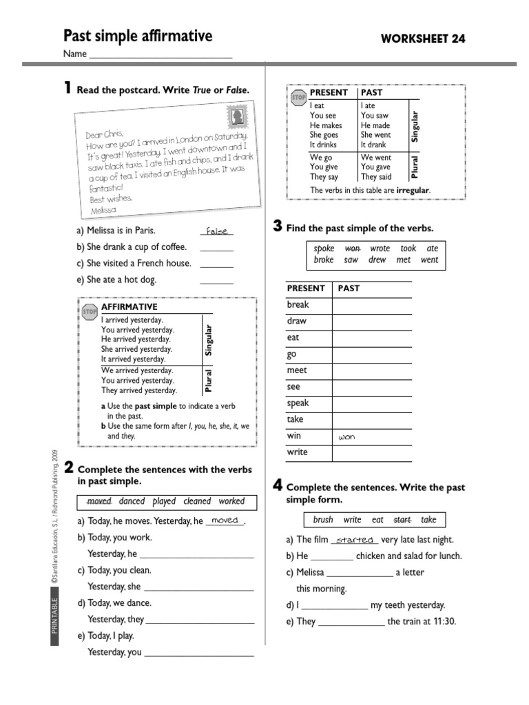 Worksheets 1 24 | PDF | Grammar | Language Families