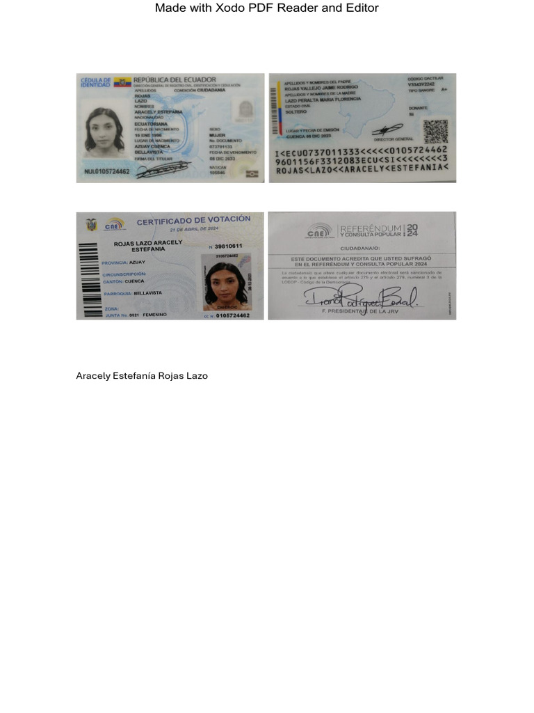 Cédula y Papel de Votación | PDF