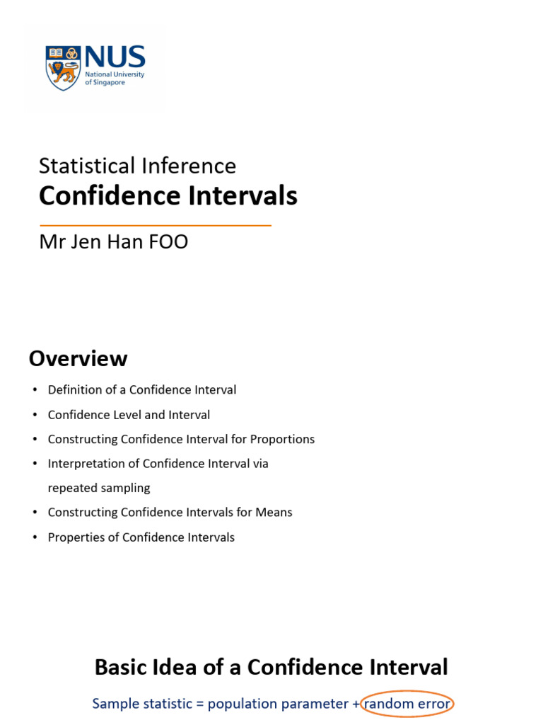 Ch 4 Video 4 Confidence Intervals - Slides | PDF | Confidence Interval | Standard Error