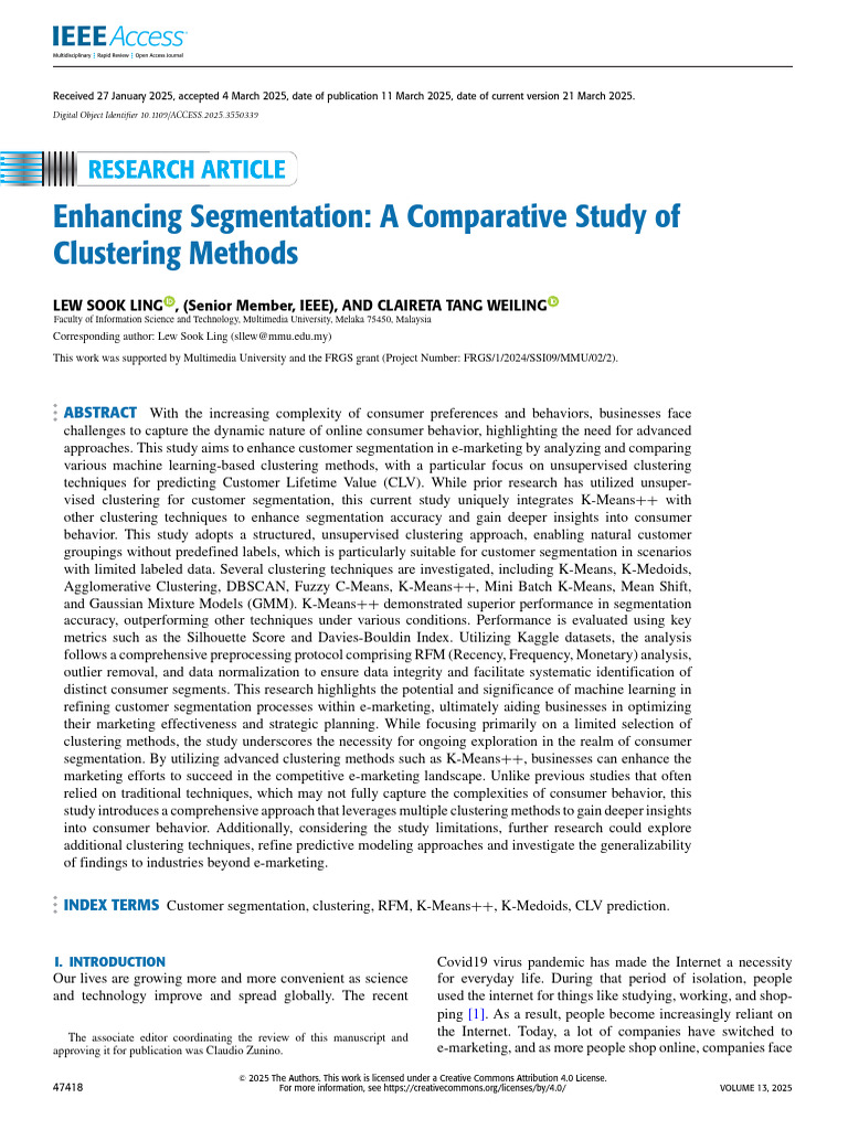 Enhancing Segmentation A Comparative Study of Clustering Methods | PDF | Cluster Analysis ...