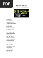 Irregular Verbs Rap Song | PDF