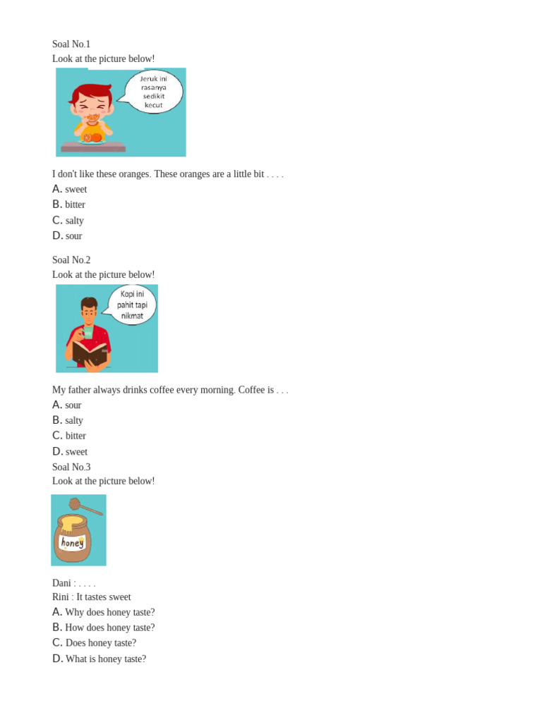 Soal Bahasa Inggris Kelas 5 What Delicious Bakso! | PDF | Taste | Cuisine